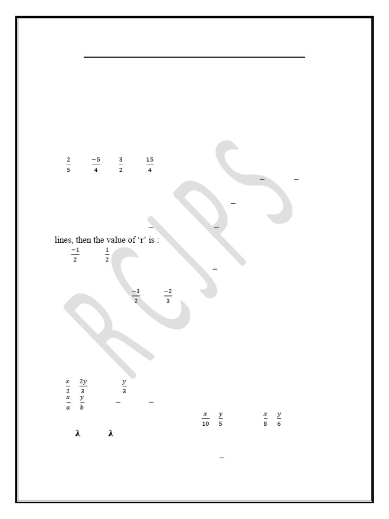 Work Sheet Linear 2023 | PDF | Equations | Algebra