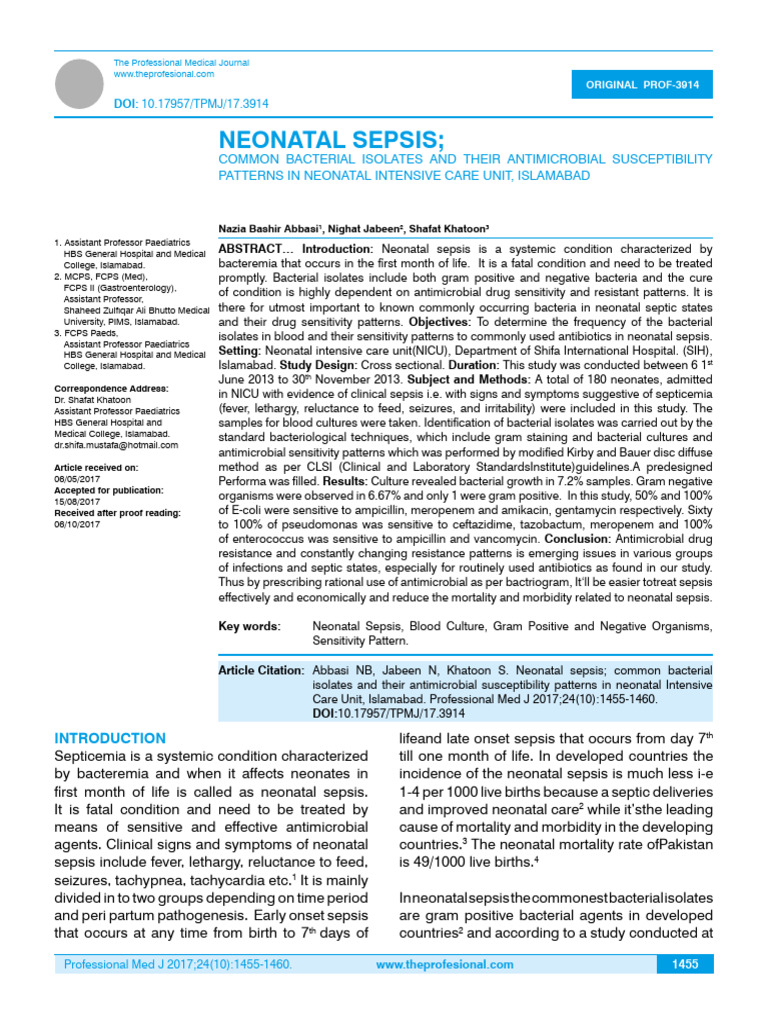 Neonatal Sepsis | PDF | Sepsis | Staphylococcus