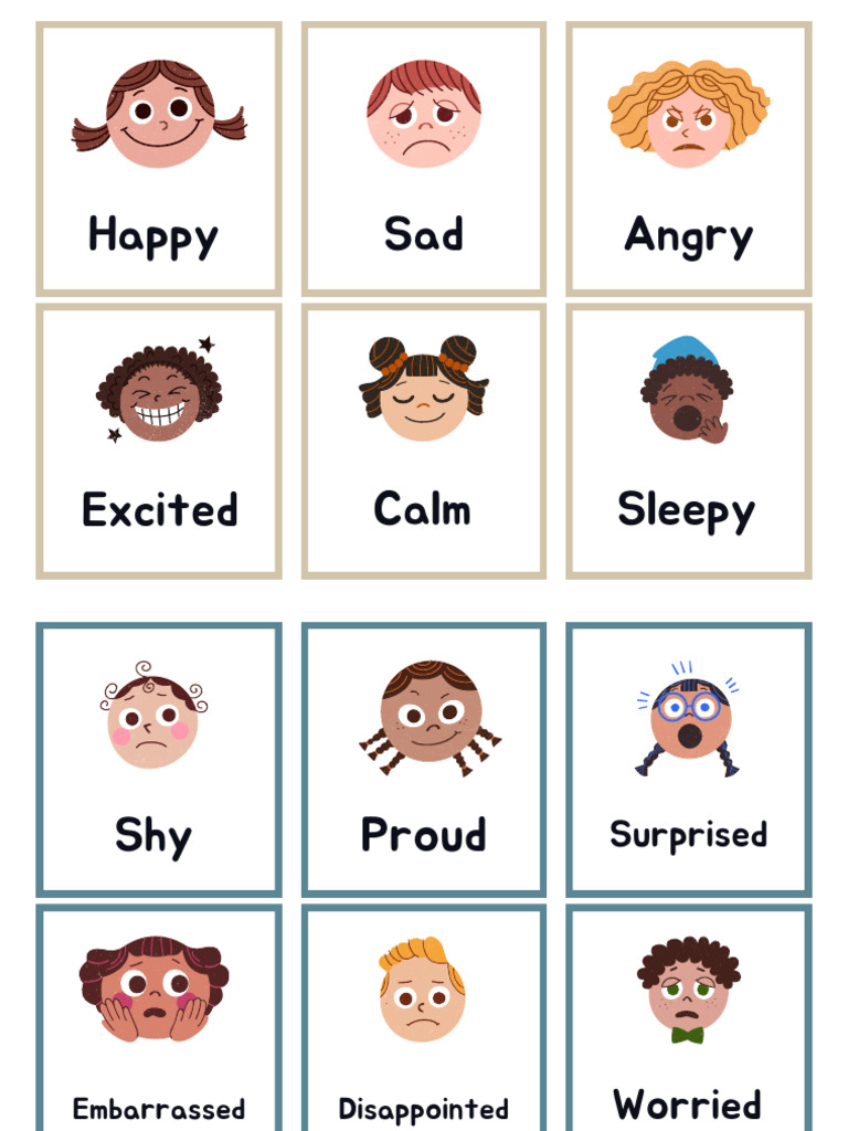 Simple Emotions and Feelings Flashcard | PDF