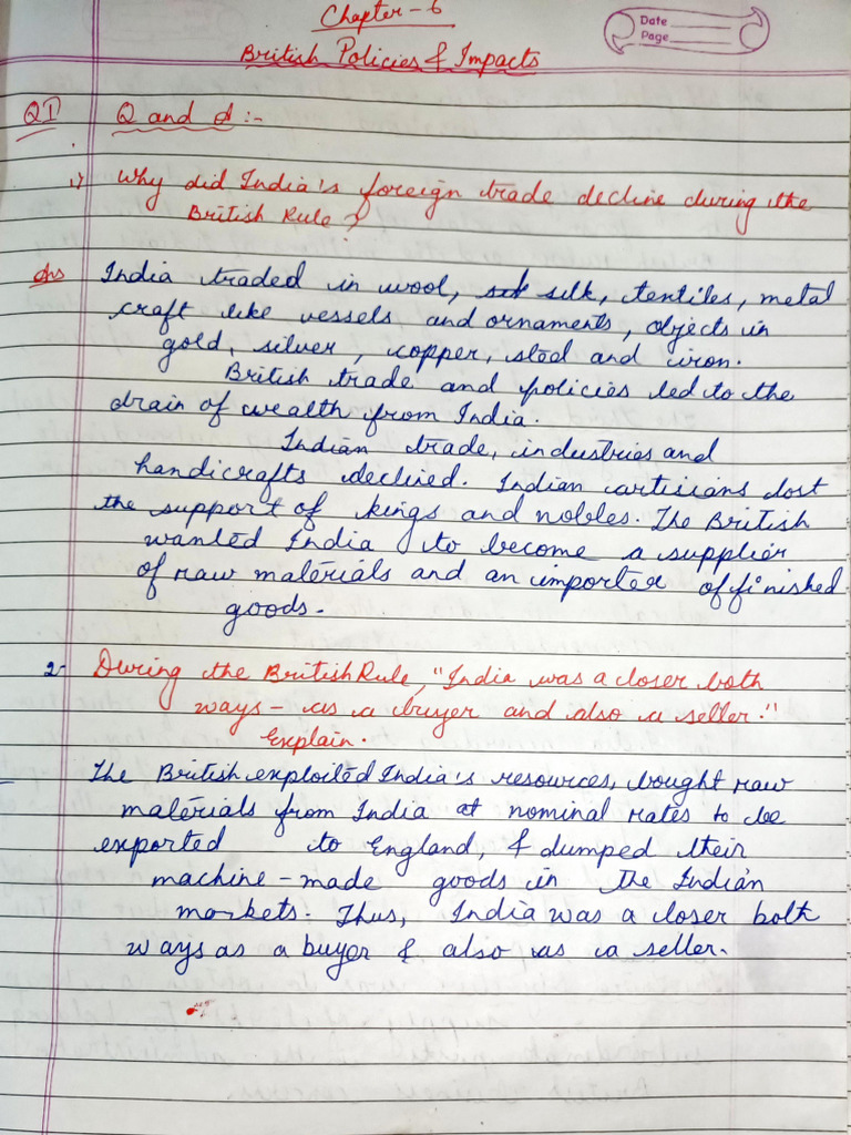 Chapter - 6 British Policies and Impacts | PDF