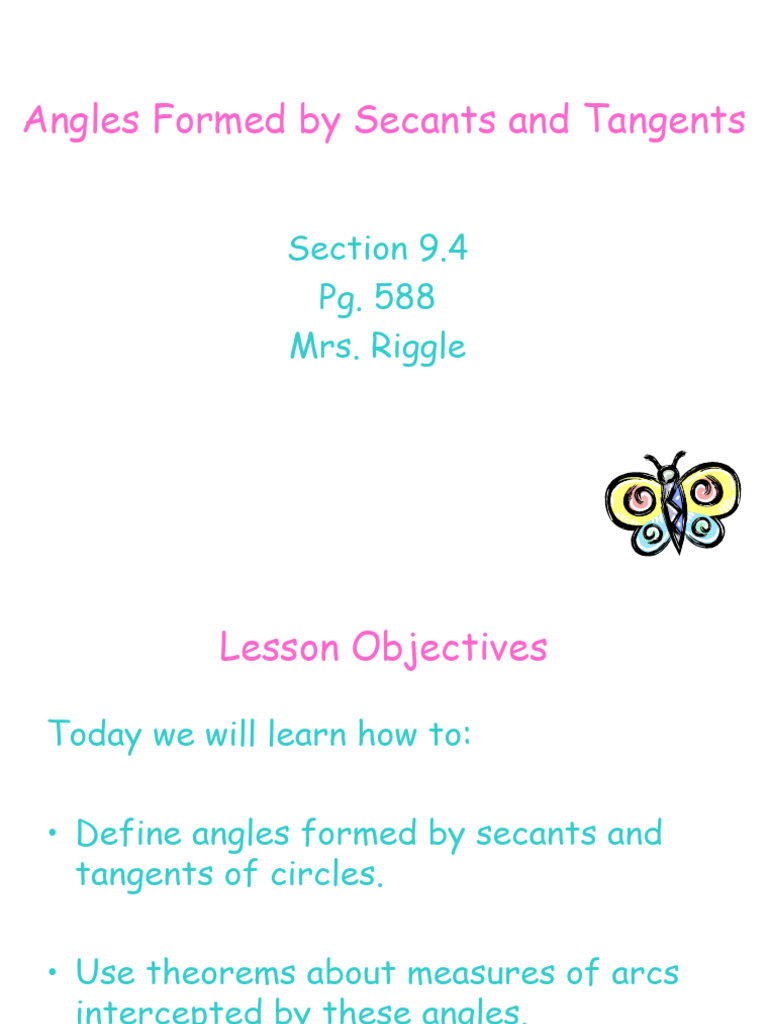 Angles with Secants and Tangents | PDF