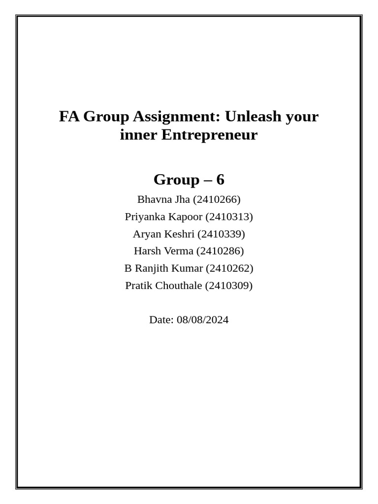 FA Group Assignment | PDF