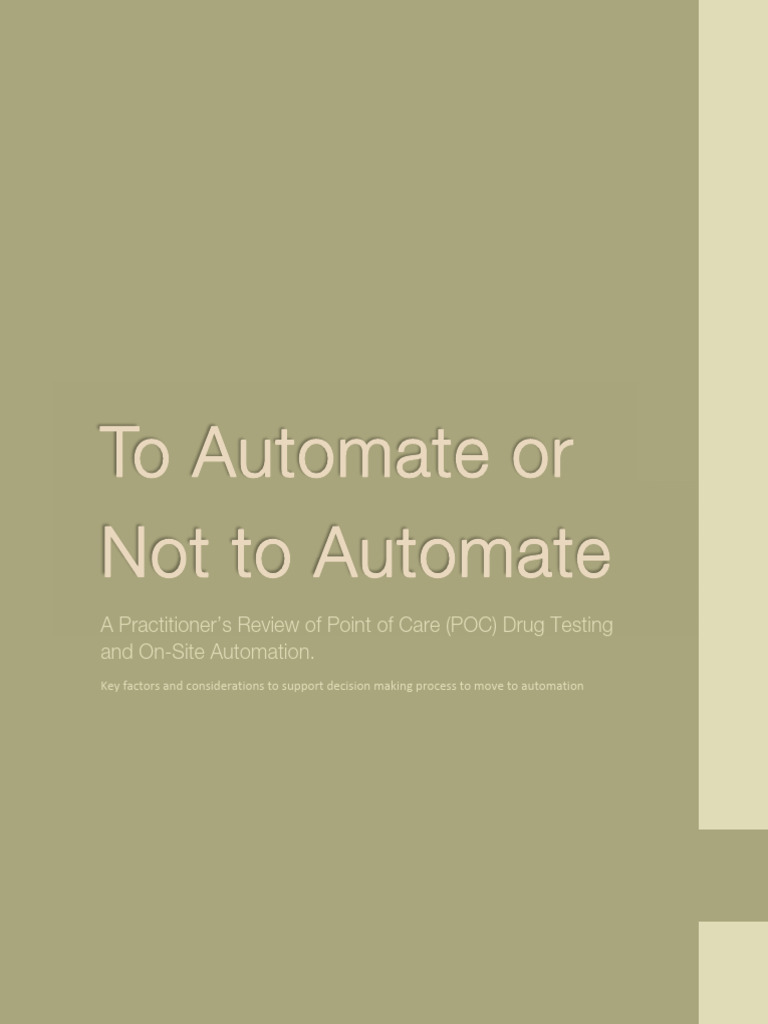 POC Drug Testing: Automation Benefits | PDF | Drug Test