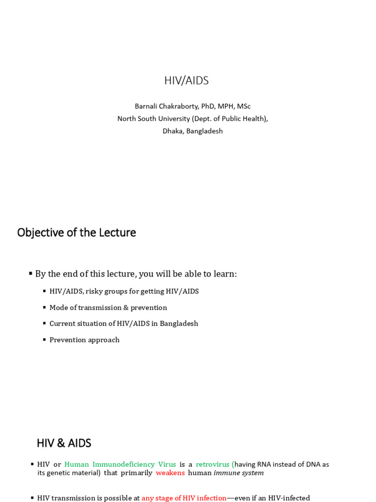 Lecture 10_HIV 2024 2 Oct 2022 | PDF | Hiv/Aids | Hiv