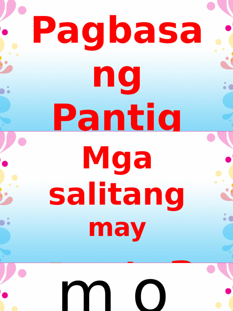 Pagbasa Ng Pantig o | PDF