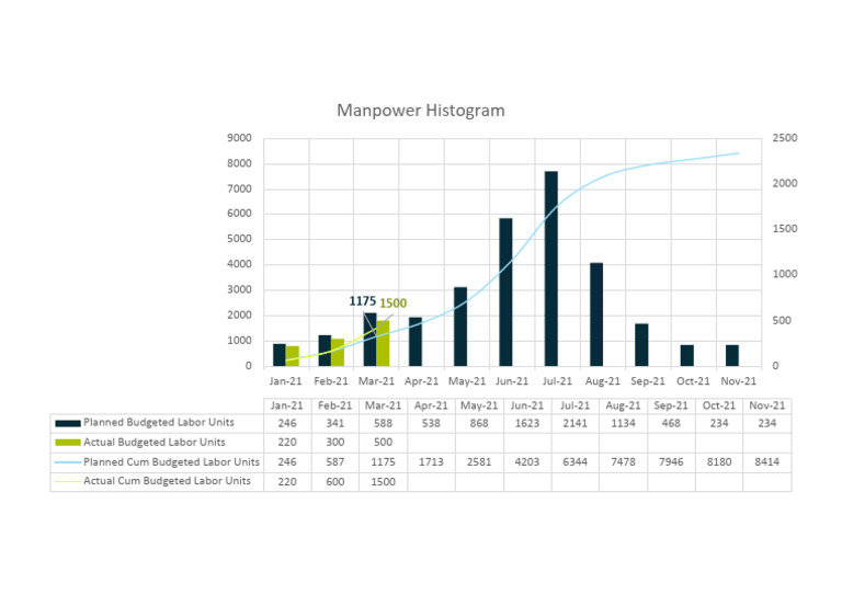 Manpower Histogram for Project Tracking | PDF