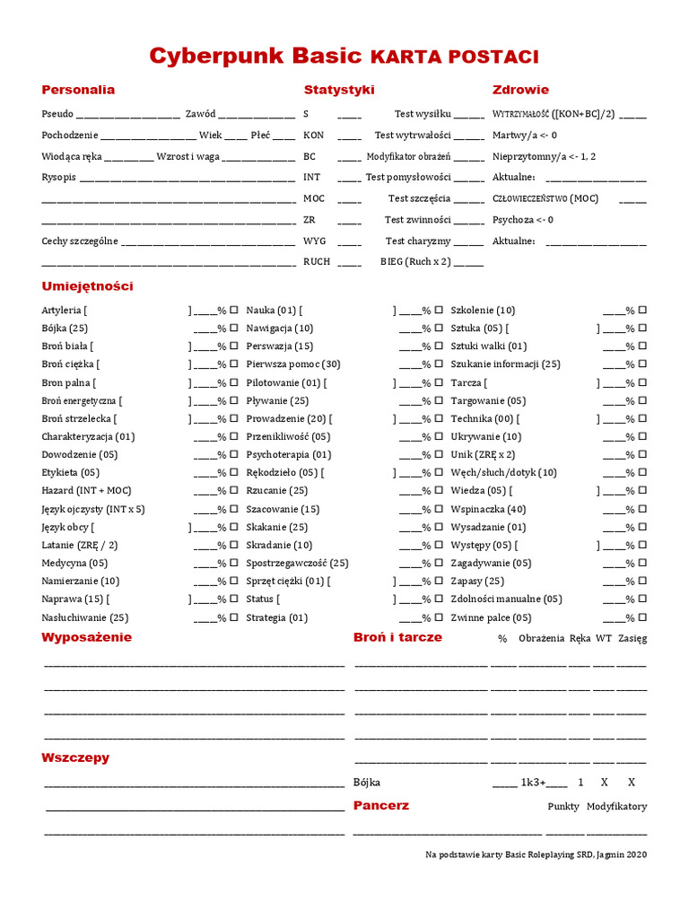 CyberpunkBasic Karta | PDF