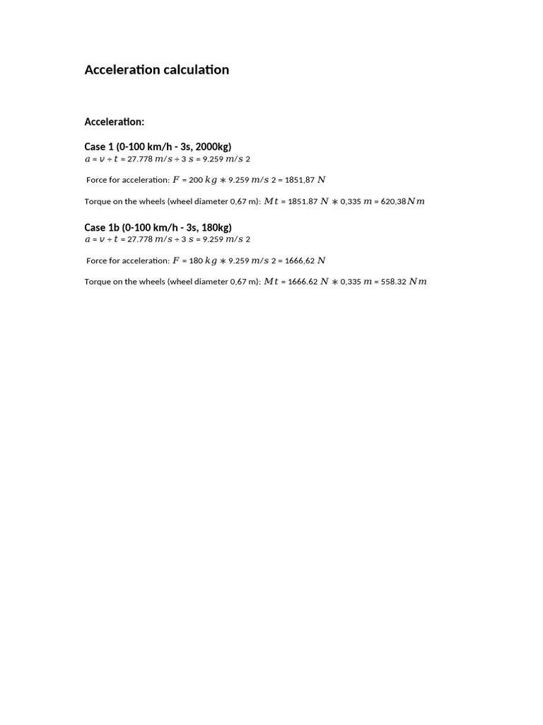 Acceleration Calculation | PDF | Teaching Methods & Materials | Science ...