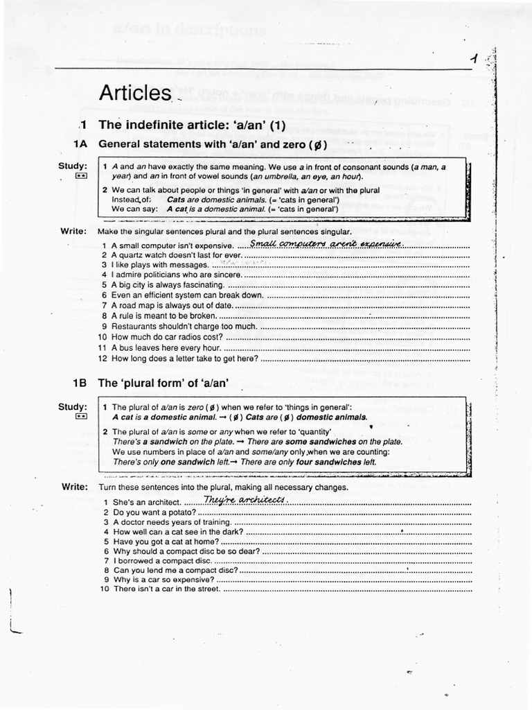Understanding Indefinite Articles A An Usage Pdf Noun Adjective