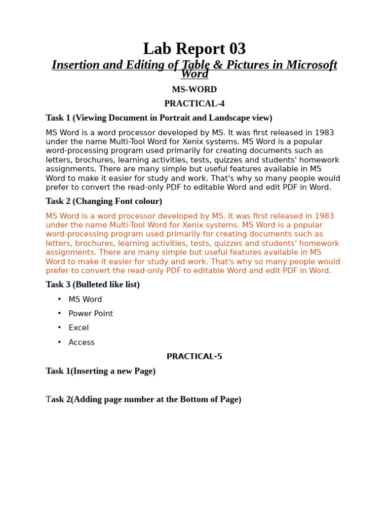 Lab_03 | PDF | Microsoft Word | Application Software
