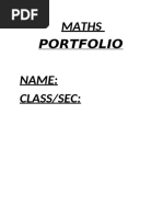 Maths Portfolio (COVER Page) - GR | PDF