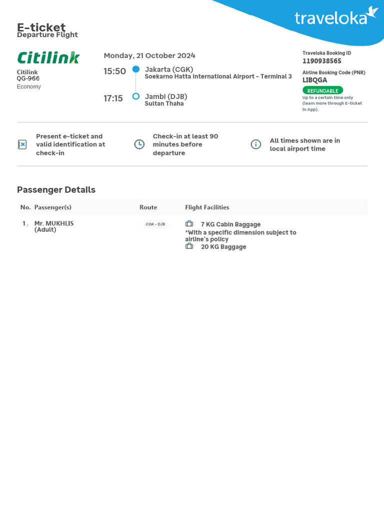 Contoh tiket peswat Mala Ismawati-CGK-LIBQGA-DJB-FLIGHT_ORIGINATING ...