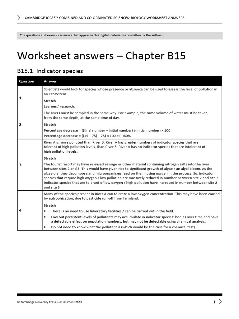 Igcse Ccsbio 2ed TR Ws Answers 15 | PDF | Deforestation | Forests