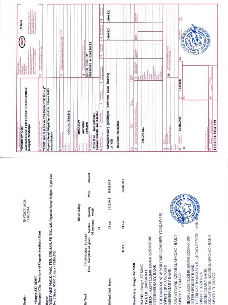 Invoice 26 CMR 26 | PDF
