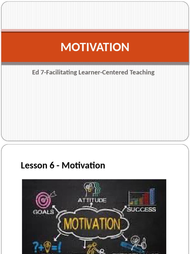 Lesson-6-MOTIVATION-1 | PDF | Motivational | Motivation