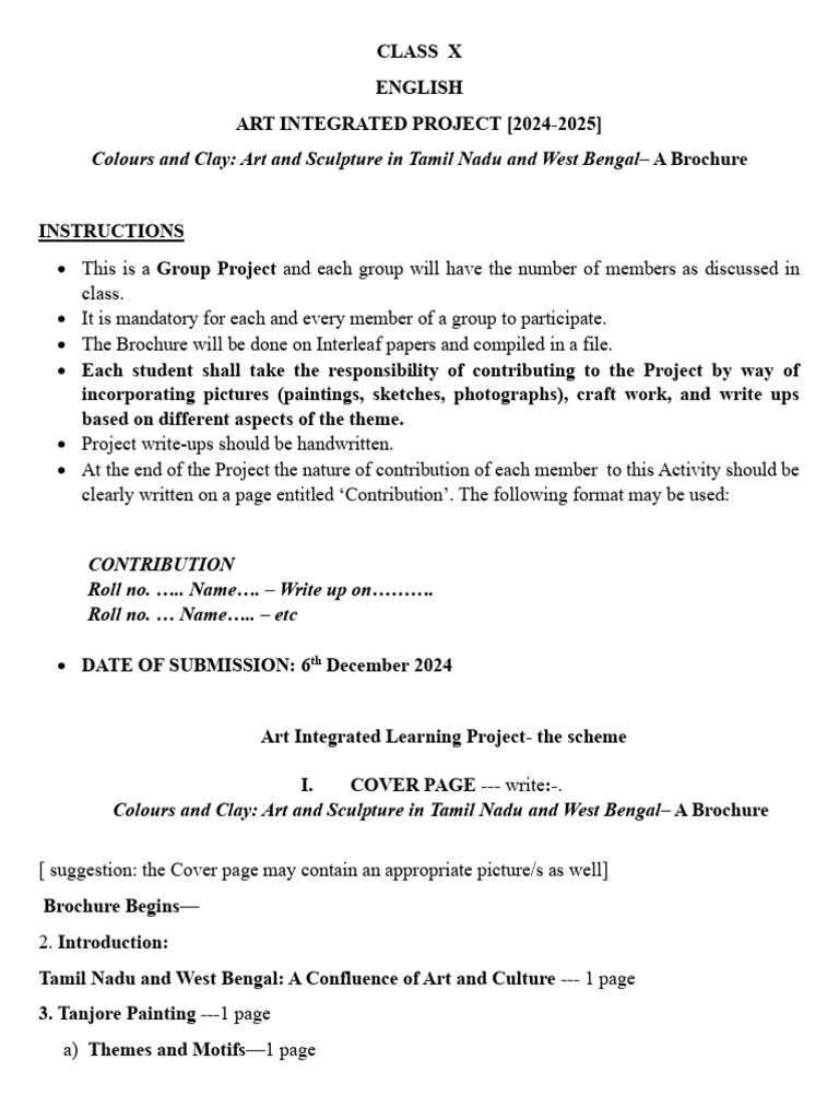 Class X-English Art Integrated Project (2024-2025) | PDF | Plastic Arts ...