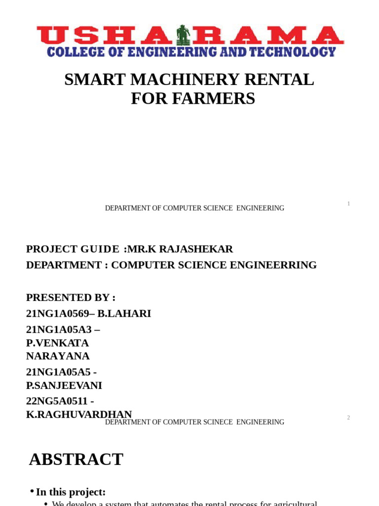 Project Ppt | PDF | Agriculture | Agricultural Machinery