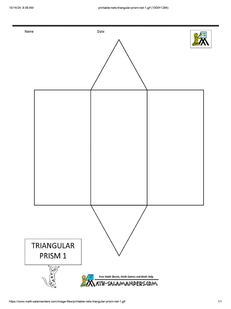 Printable Nets Triangular Prism Net 1 | PDF | Computers Printable Nets Triangular Prism Net 1 | PDF | Computers