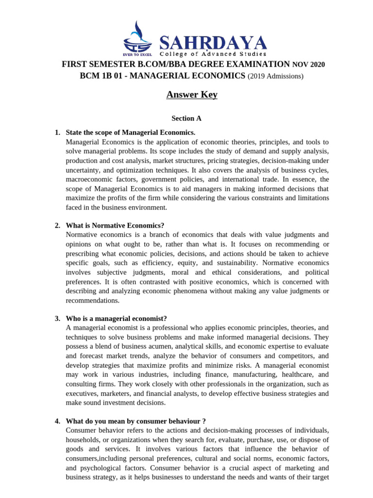 2020 Managerial Economics - Nayan | PDF | Demand | Elasticity (Economics)