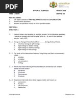 Grade 8 Natural Sciences Test March 2024 | PDF | Food Web | Ecosystem