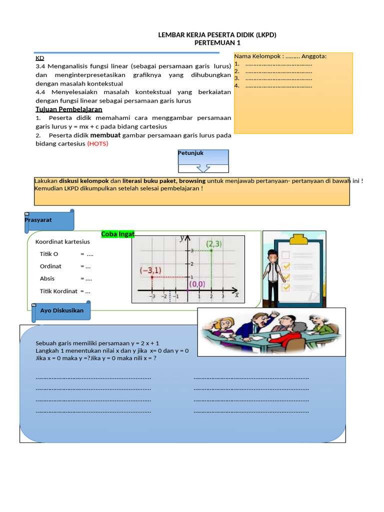 LKPD Pers Garis Lurus | PDF