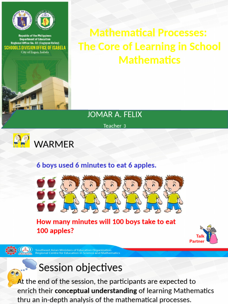 Session 3 - Mathematical Processes - The Core of Learning in School ...