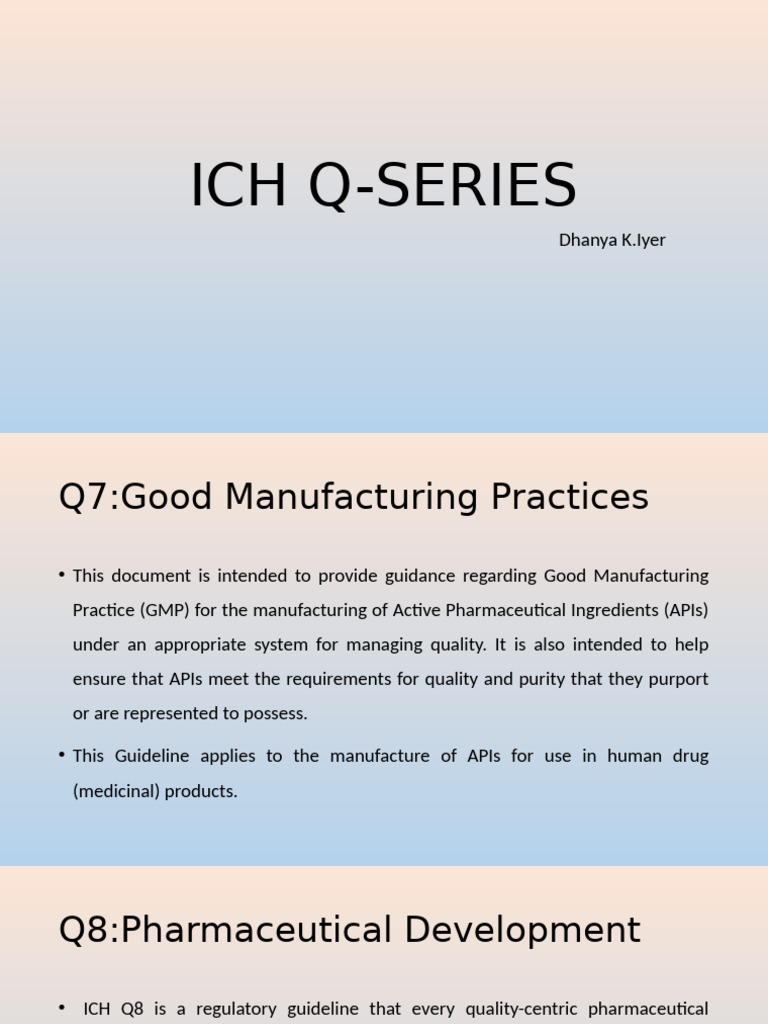 ICH Q -Series | PDF | Business