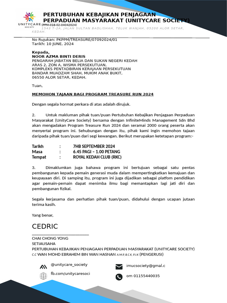 N24 Sponsorshi Monetary JBSK PKPPM RUNNAME 07092024 01 | PDF