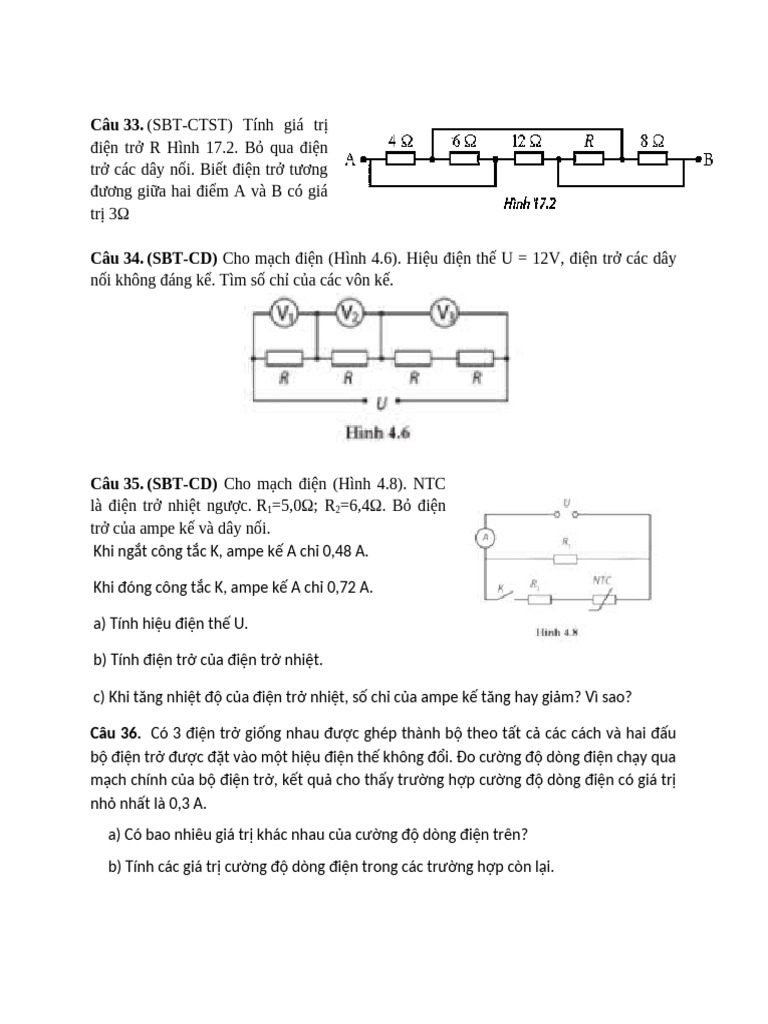 50 Cau Co Ban Phan Dien Tro Phan 3 | PDF