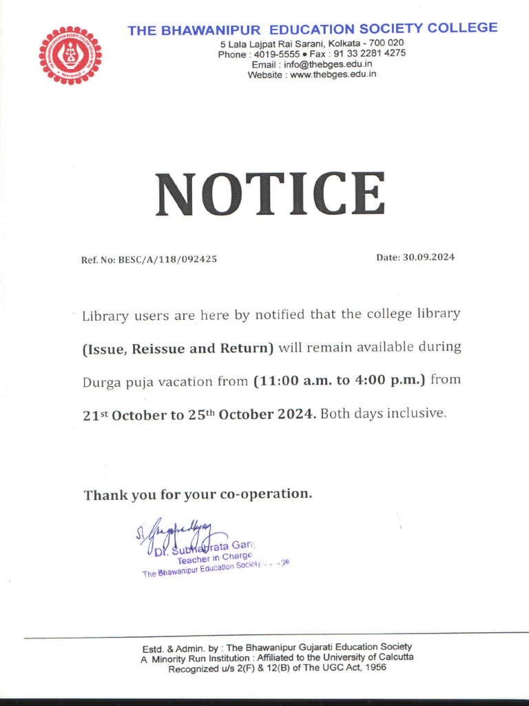 Library Notice | PDF