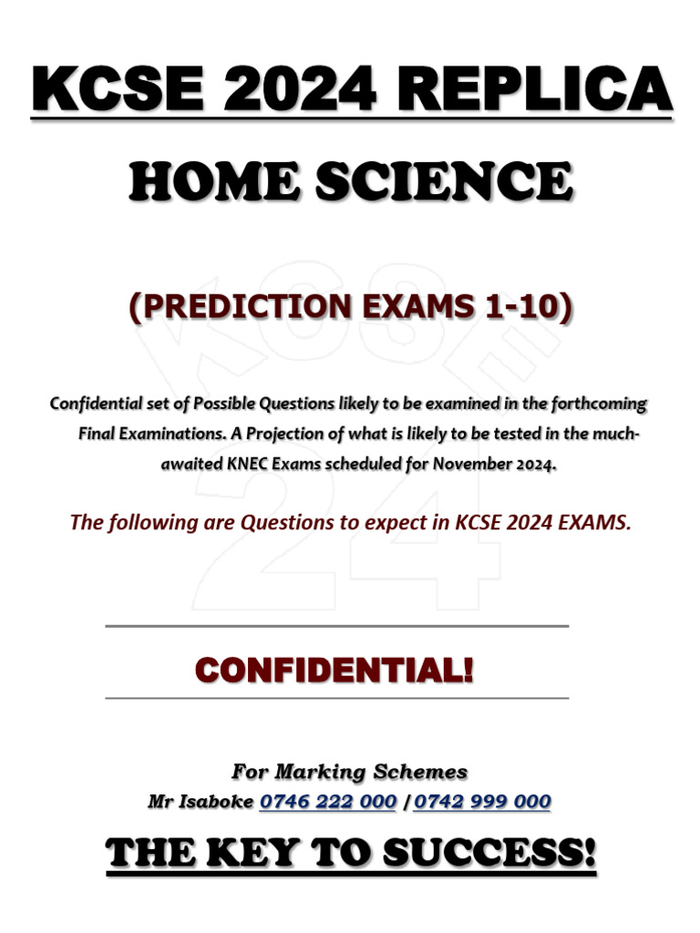 Kcse 2024 Home-Science Replica Prediction | PDF | Seam (Sewing) | Sewing