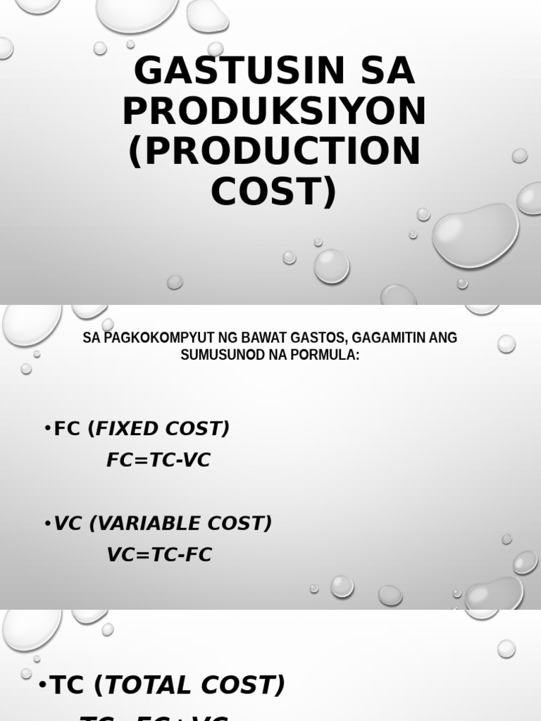 Gastusin Sa Produksiyon | PDF | Business | Computers