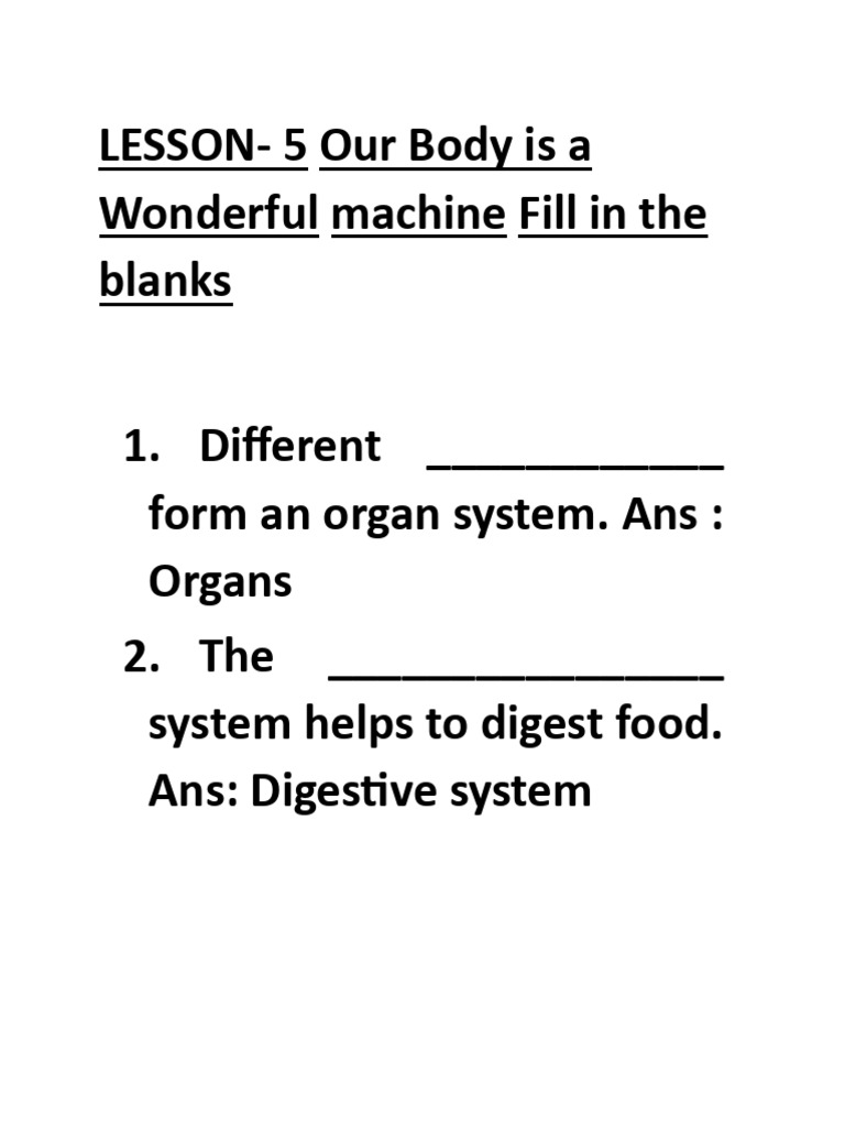 Our Body: A Wonderful Machine Guide | PDF