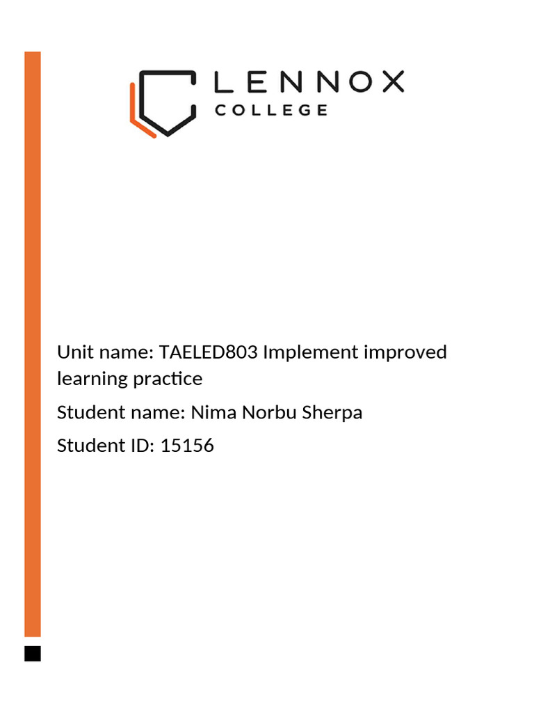 nima TAELED803 | PDF | Instructional Design | Learning