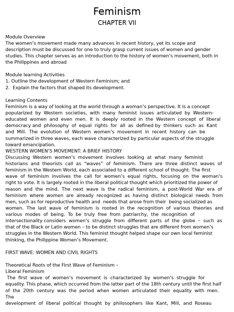 History of Western Feminism Waves | PDF | Gender Studies | Feminism