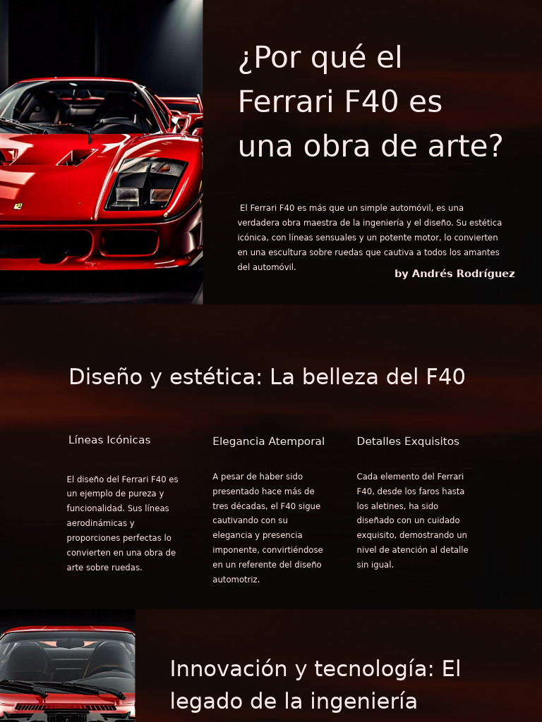 Ferrari F40 Una Obra de Arte | PDF | Ferrari | Vehículo de motor