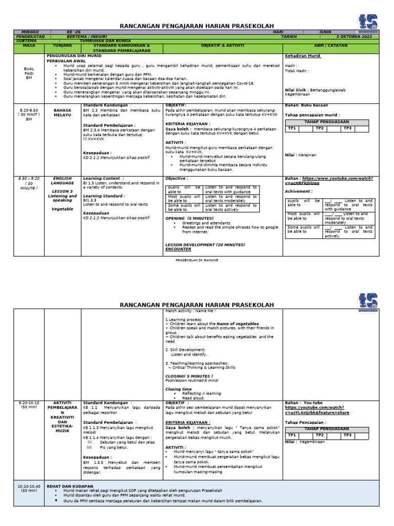 RPH 2022 m26 Tumbuhan Dan Bunga | PDF