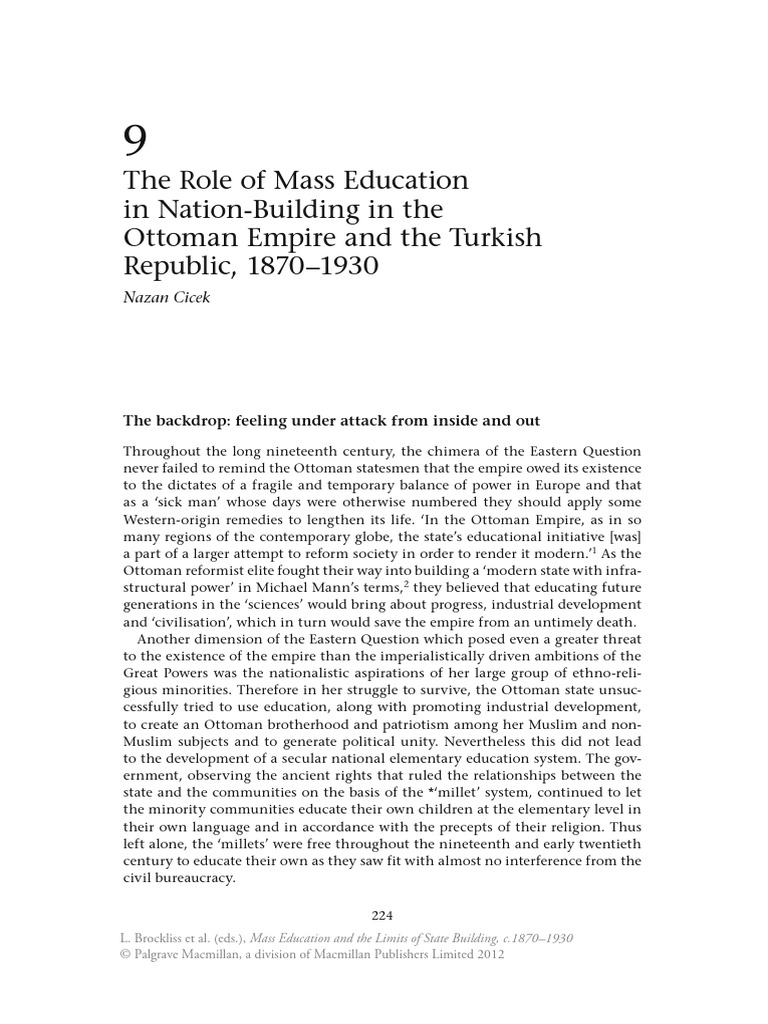 The Role of Mass Education | PDF | Ottoman Empire | Turkey
