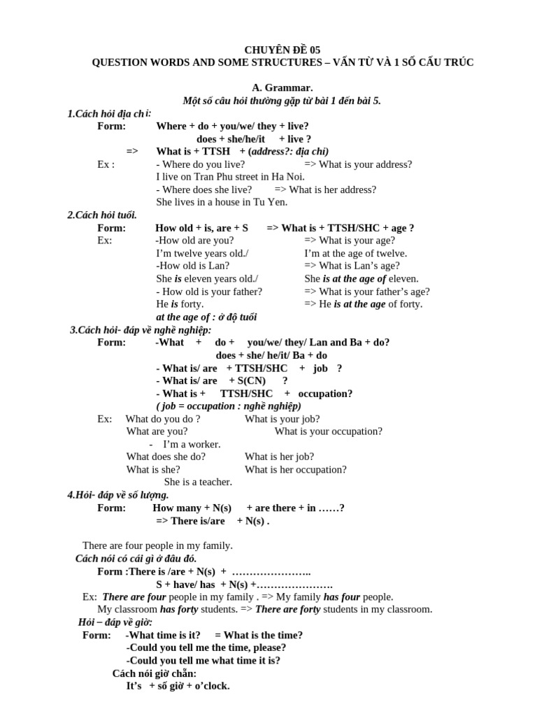 CHUYEN DE 5 HSG | PDF