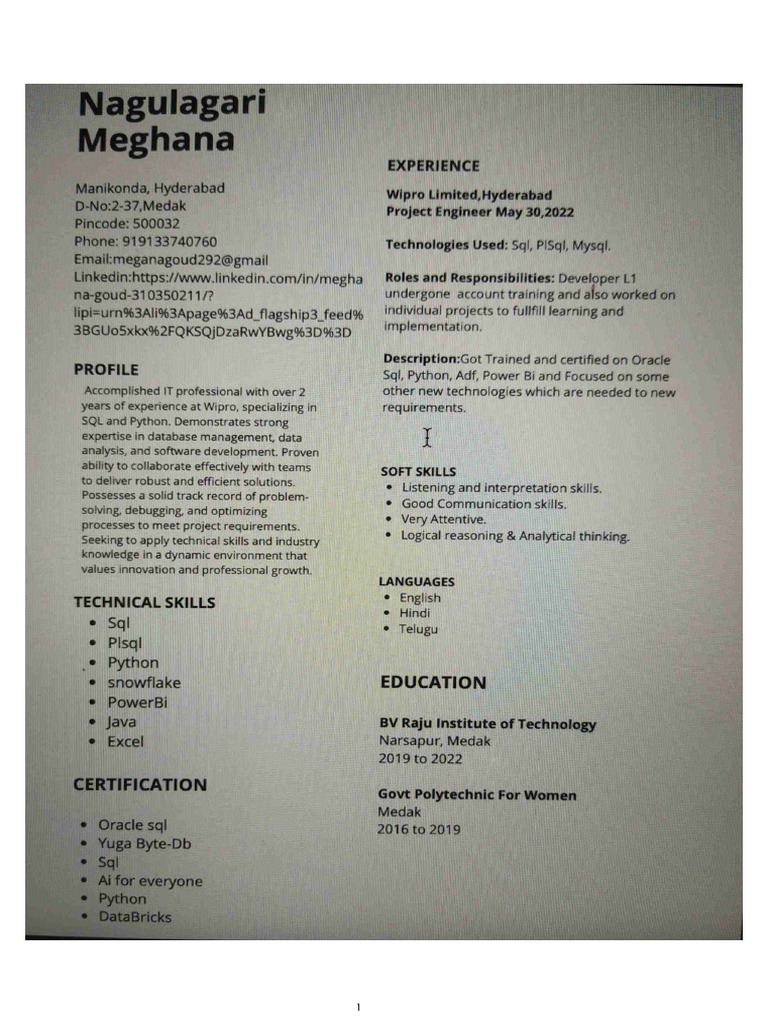 meghana_Resume | PDF