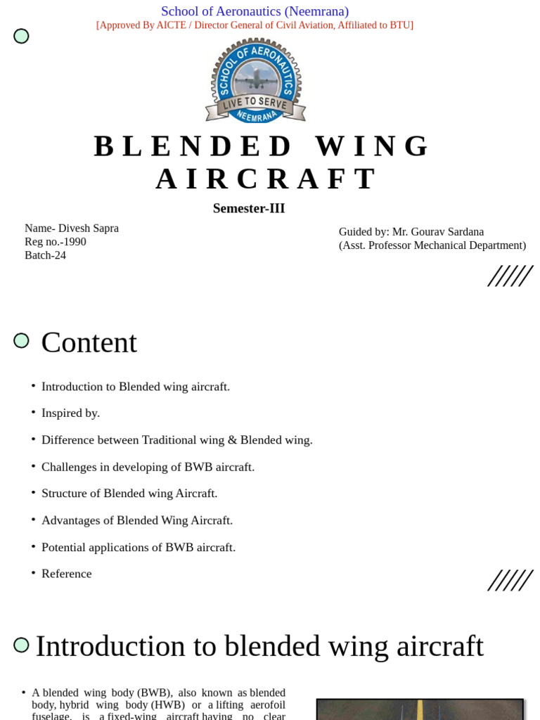 Blended wing Aircraft | PDF | Aircraft | Aircraft Configurations