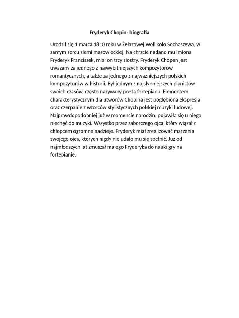 Chopin Biografia | PDF