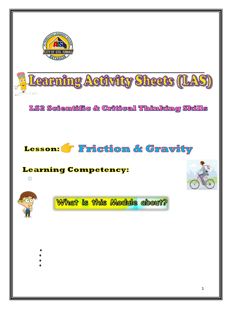 LS2 LAS (Friction and Gravity) | PDF | Force | Friction