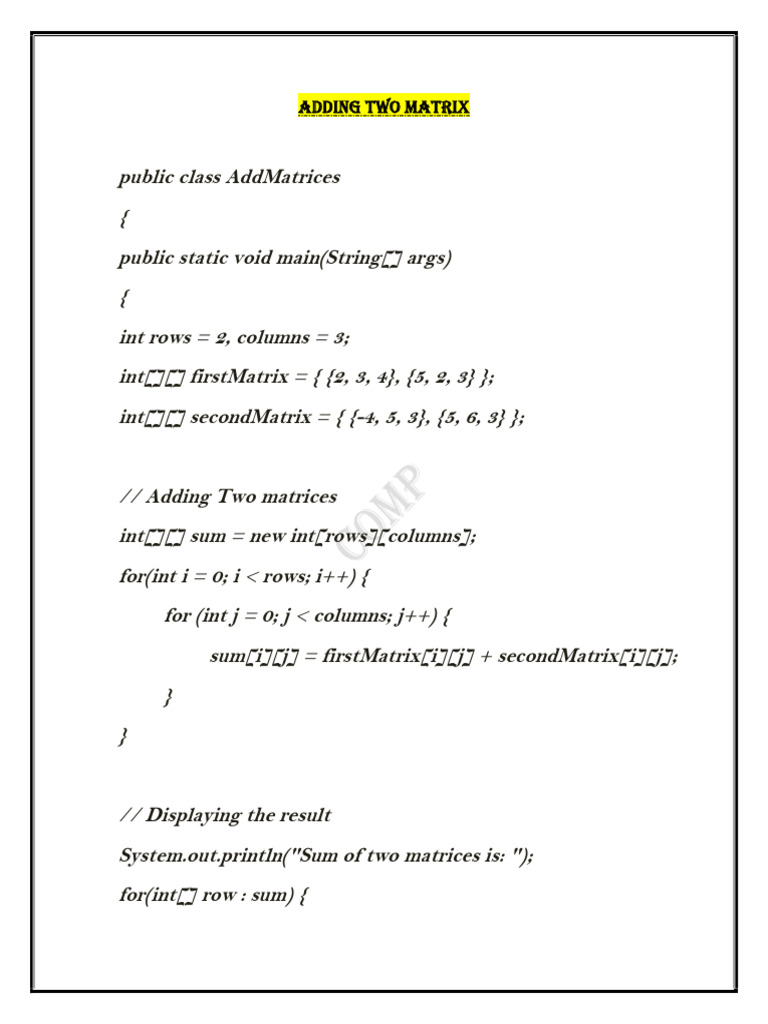 comp | PDF | Matrix (Mathematics) | Operator Theory