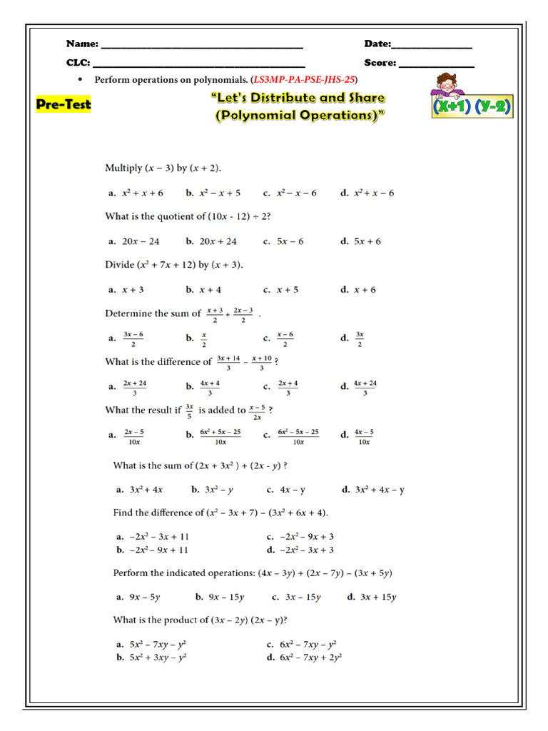 LS3 Math-Worksheets-JHS (Let - S Distribute and Share (Polynomial ...