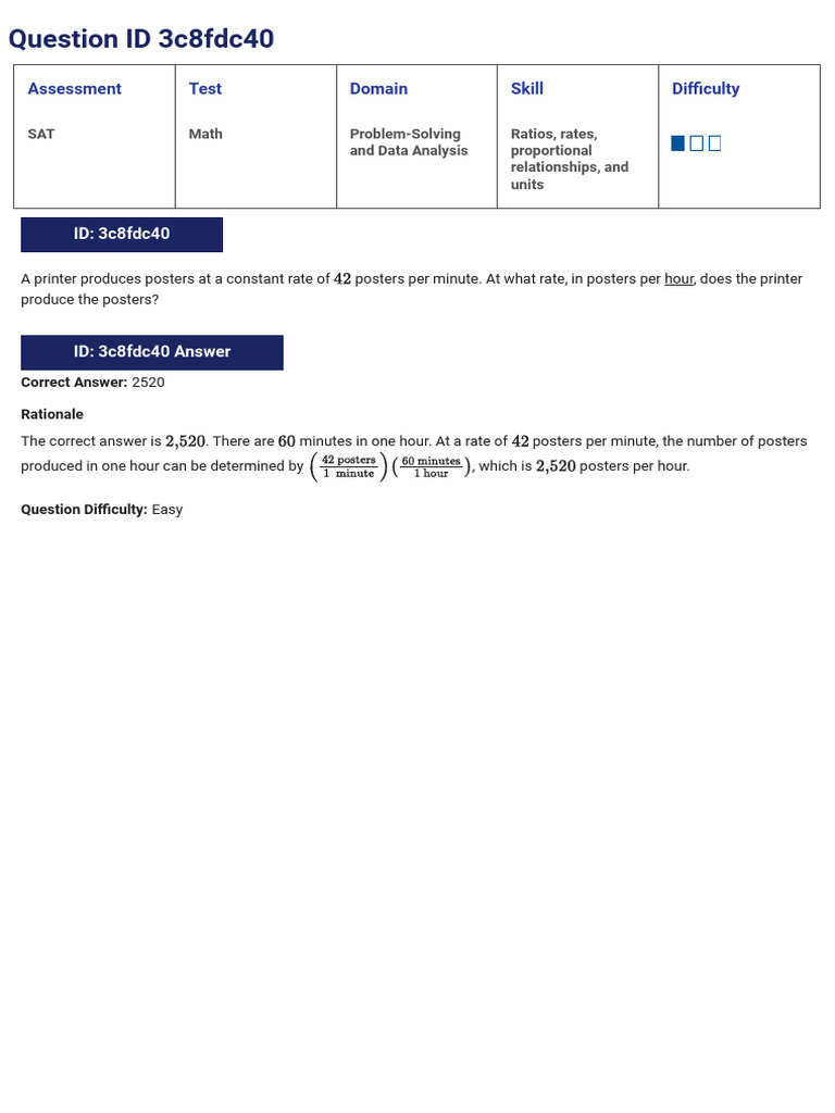 SAT Math: Ratios and Rates Practice | PDF | Sat | Ratio