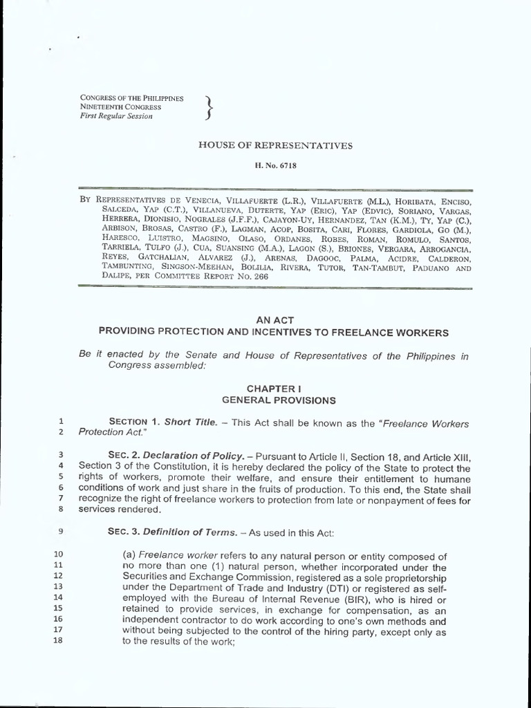 Freelance Workers Protection Act Summary | PDF | Complaint | Employment