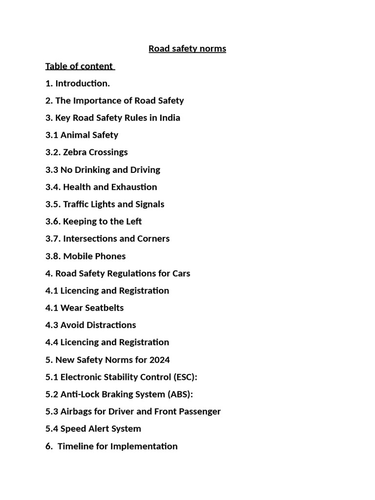 Key Road Safety Regulations in India | PDF | Road Traffic Safety ...