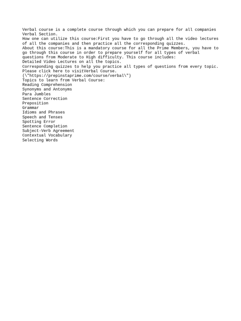 Verbal | PDF | Computers