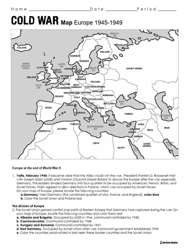 01B Cold War Map Exercise | PDF | Soviet Union | World Politics